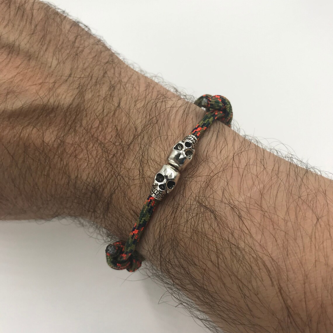 Blitz Skull Rope Bracelet Mens Rope Bracelet Adjustable Rope Bracelet ...