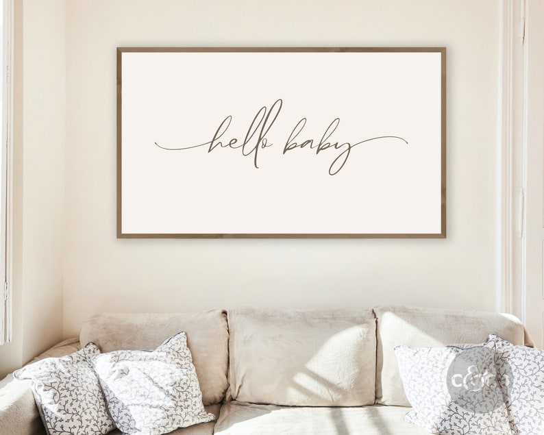 Hello Baby Sign for the Samsung Frame TV | Modern Baby Shower Party ...