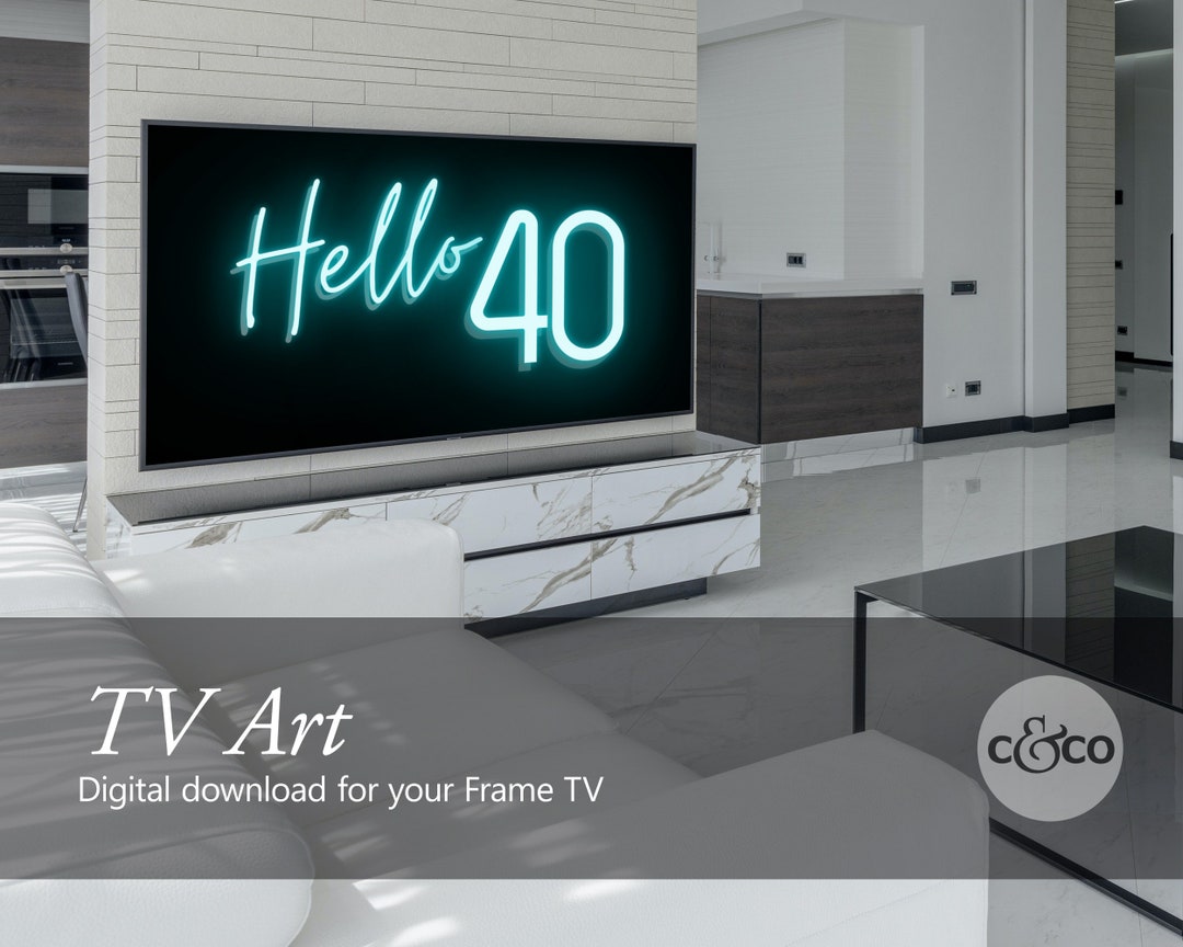 40th Birthday TV Art Hello 40 Neon Sign for Samsung Frame TV - Etsy