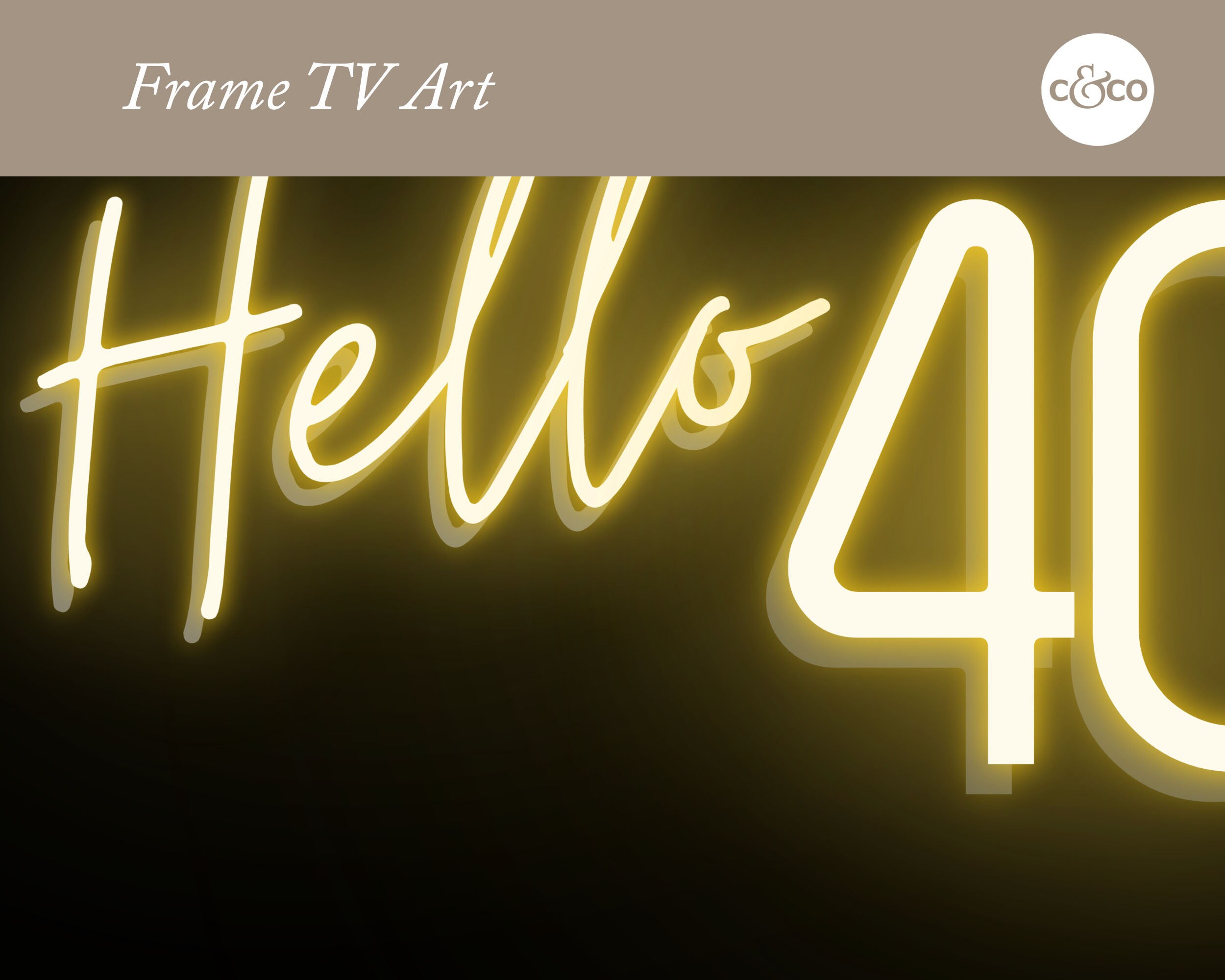 Hello 40 Neon Sign Frame TV Art: 40th Birthday (digital Download) - Etsy