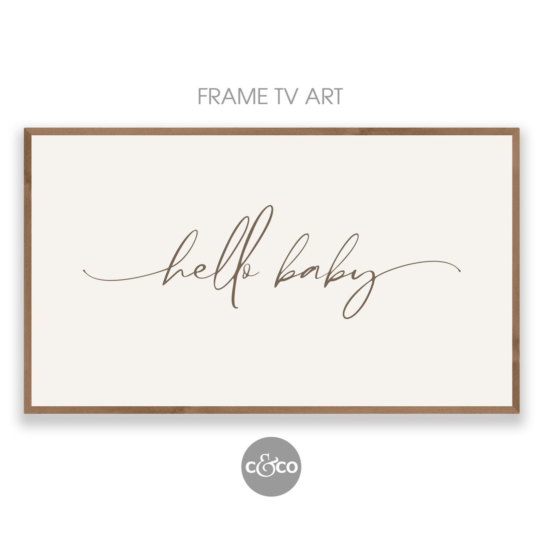 Hello Baby Sign for the Samsung Frame TV | Modern Baby Shower Party ...