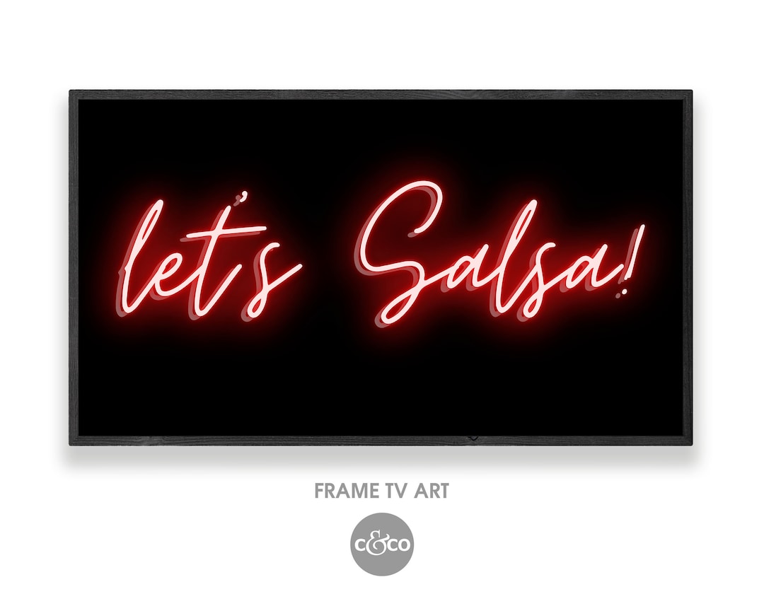 Dancing Frame TV Art Let's Salsa Neon Digital Sign for - Etsy