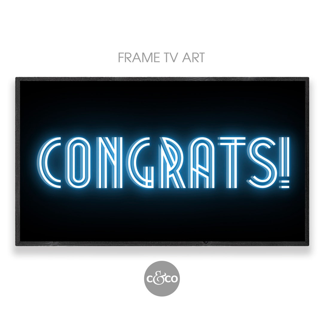Congrats Sign for Your Samsung Frame TV 4k Frame Tv Art Neon Surprise ...