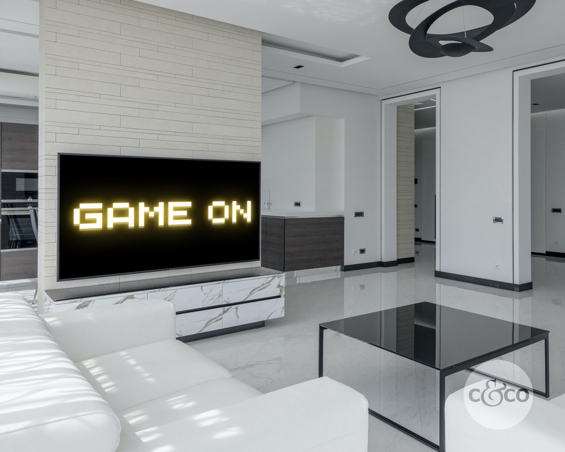 Game on Neon Sign for the Samsung Frame TV 4k Gaming Gamer Modern ...
