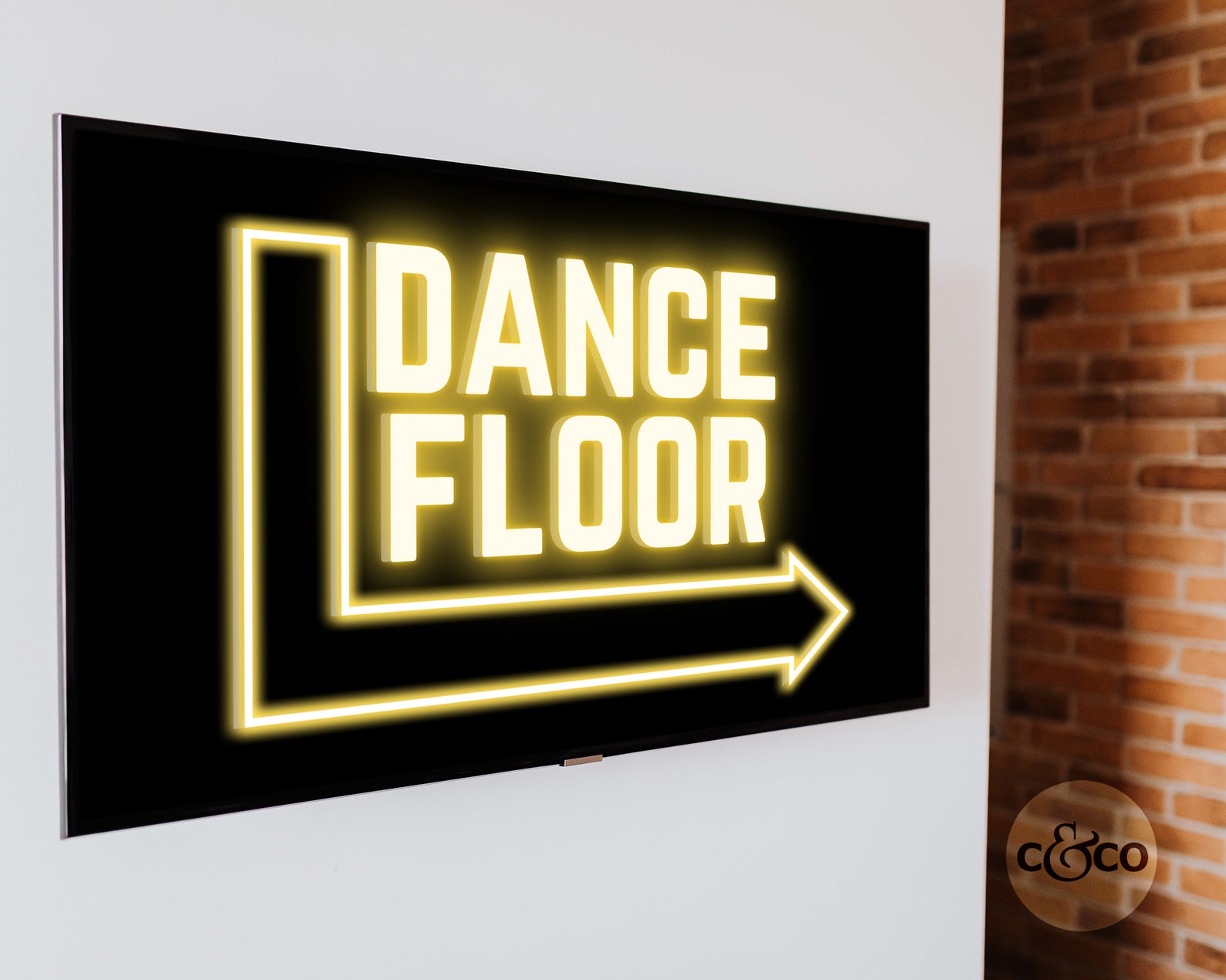 Frame TV Art Neon Dance Floor Digital Sign for the Samsung Frame Tv 4k ...