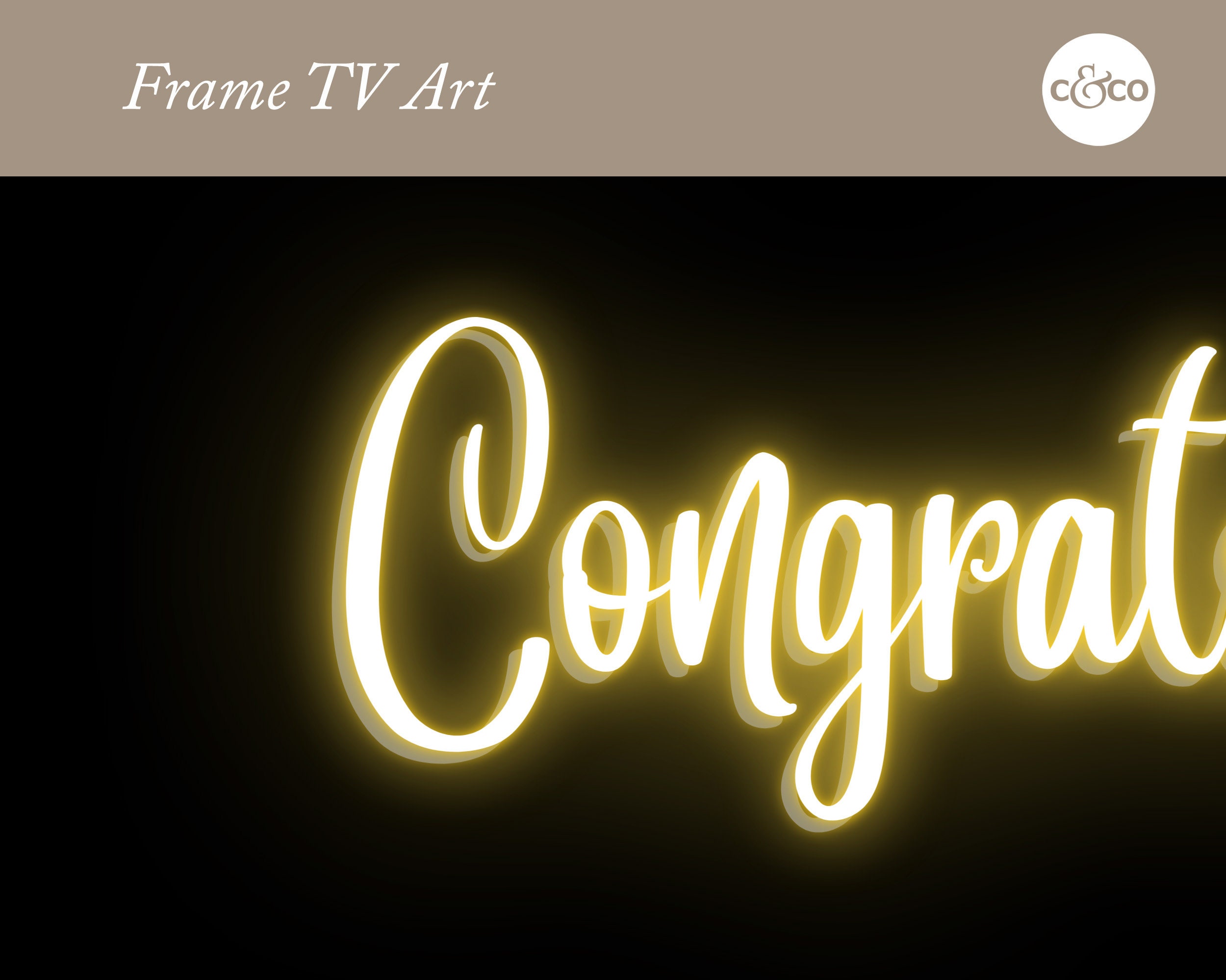 Congrats Tv Art Congrats Neon Sign for the Samsung Frame TV 4k ...