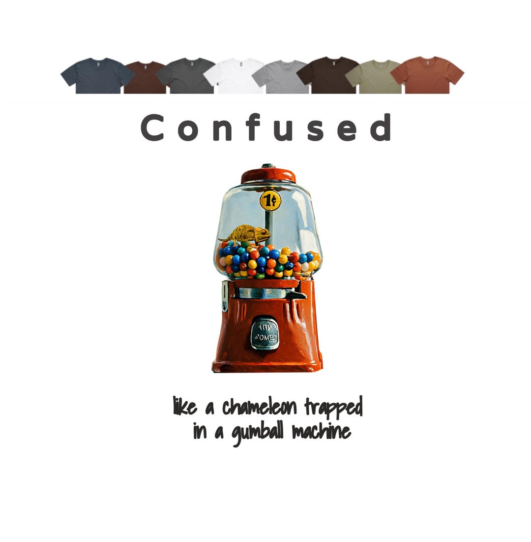 Confused Chameleon Gumball Machine T-shirt - Etsy