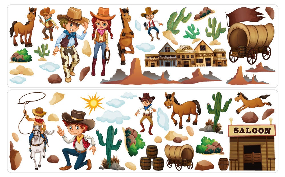 Wall Decal Nursery Cowboy Wall Sticker Nursery Nursery | Etsy