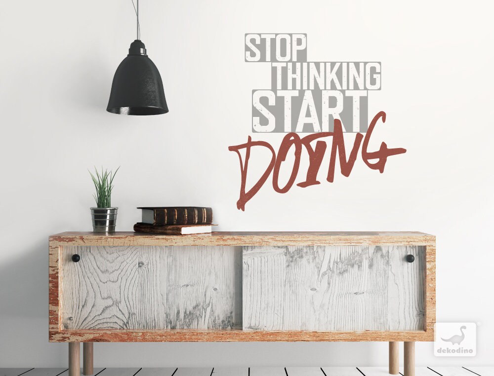 Wall Decal Fitness Wall Decal Stop Thinking Start Doing | Etsy