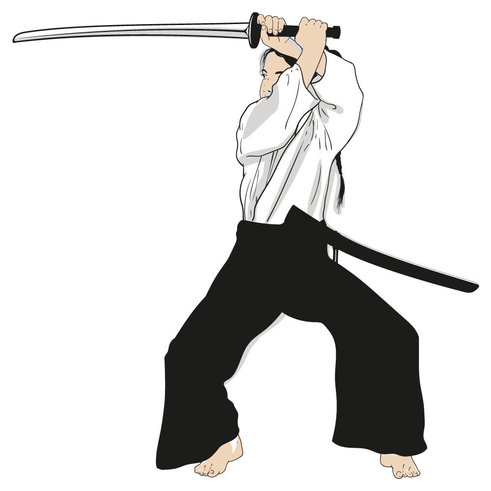 Wall Deed Martial Arts Wall Deed Sword Fight Girl Black | Etsy