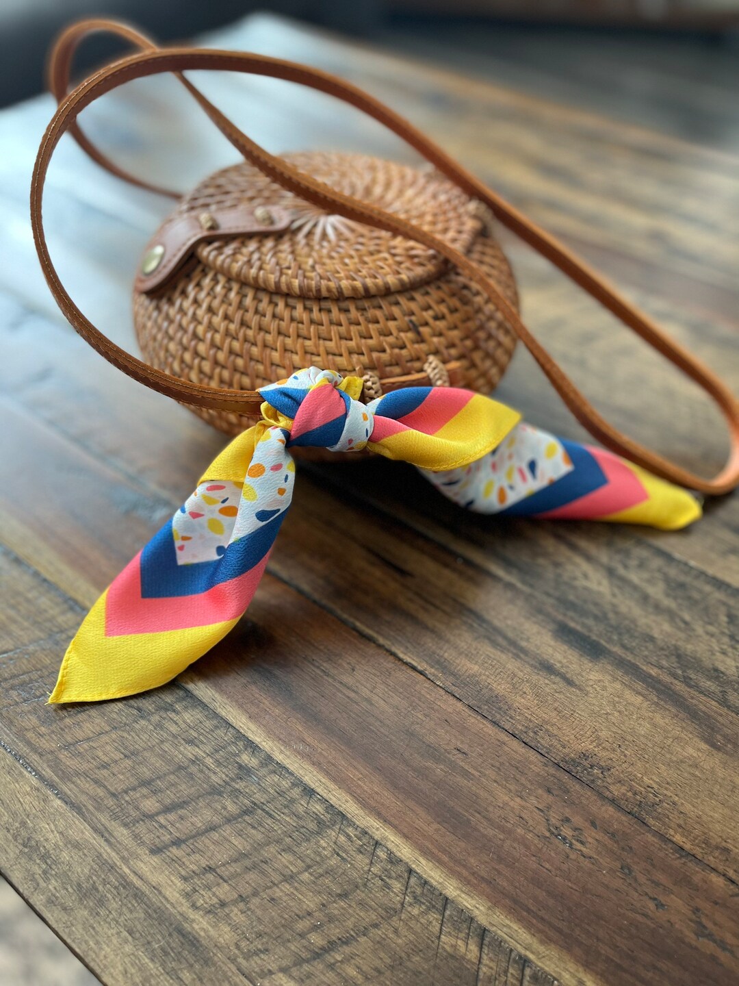 Vintage Small Yellow Pink Navy 12 Square Neckerchief for Woman, Gifts ...