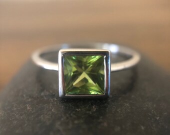 Princess Cut Peridot - Etsy