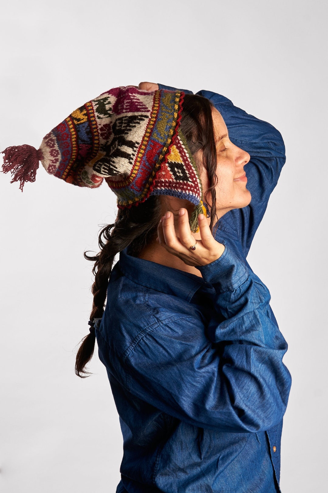 Andean Q'ero Chullo Cap Ceremonial Hand Knitted Hat From Cusco Peru - Etsy