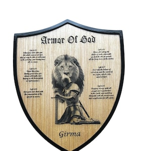 Armor of God Wall Art - Wooden Shield Christian Decor for Your Church ...