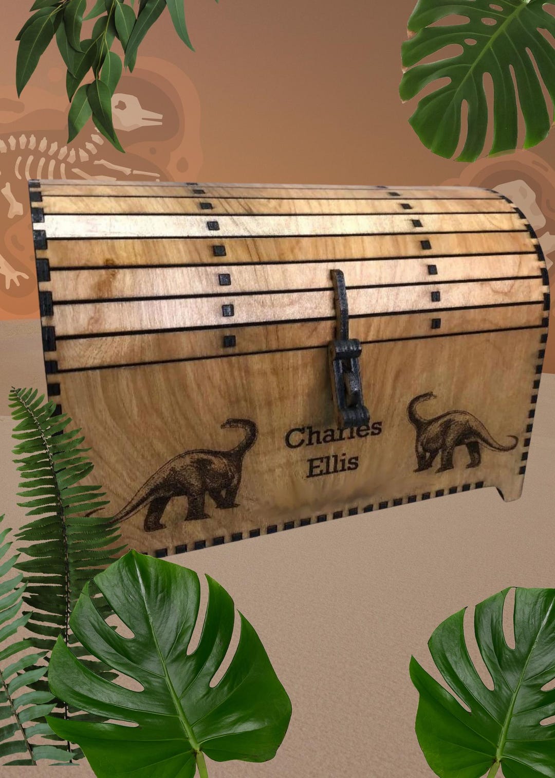 Personalized Dinosaur Treasure Chest With Upgraded Metal Hasp — Custom ...