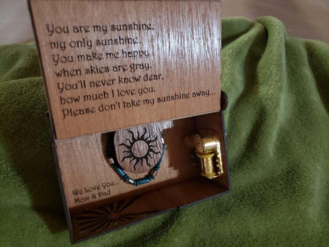 Unique Wood Bracelet Box Plays the Tune 'you Are My Sunshine ...