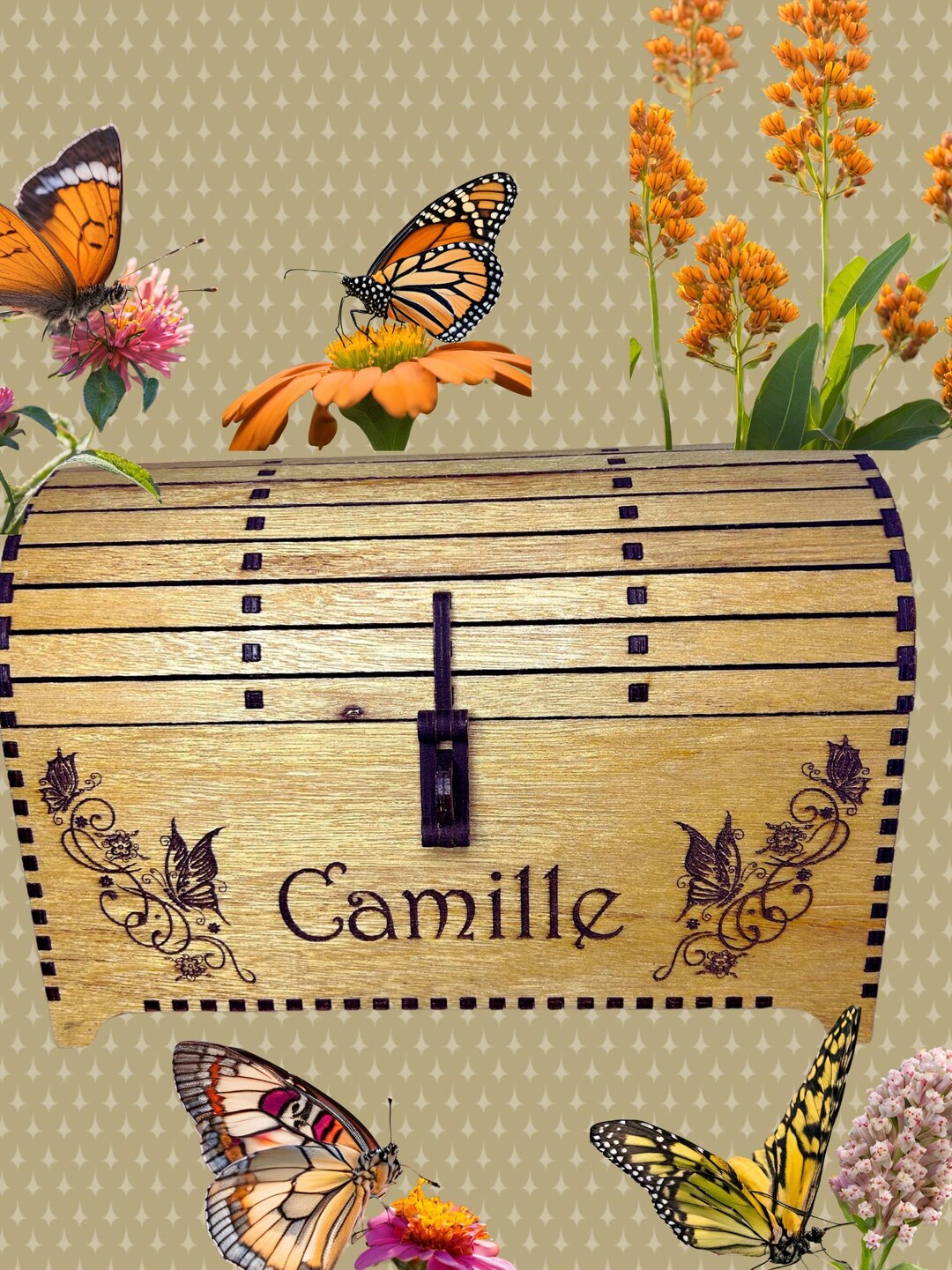 Monarch Butterfly Treasure Chest Handmade Wood Gifts for Girls ...