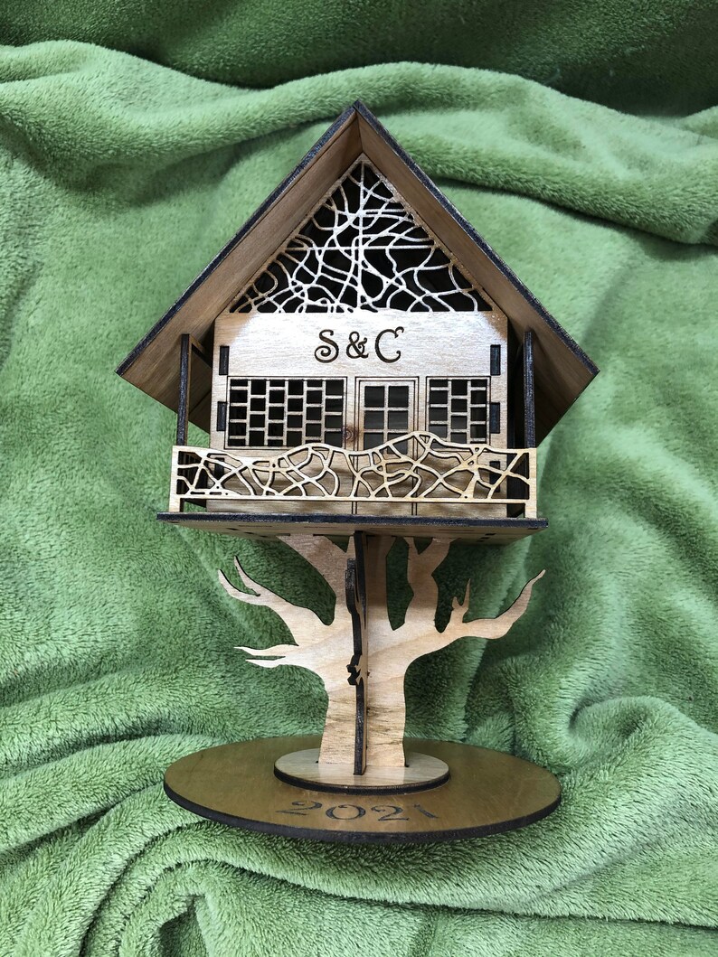 Laser Cut Wooden Tree House Hand Made Miniature House | Etsy