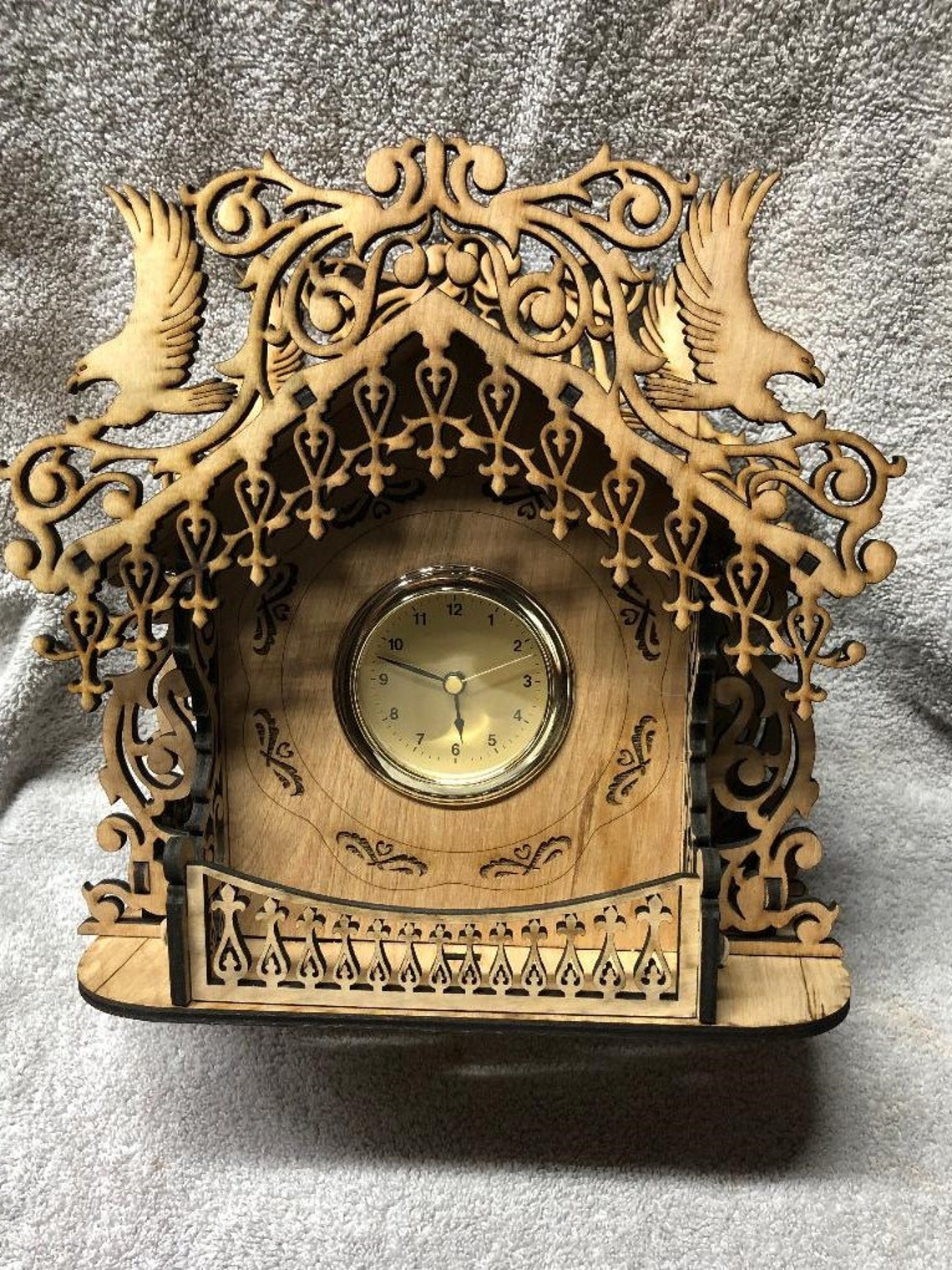 Custom Laser Cut Wall/desk Clock Large Wall Clock Made From | Etsy