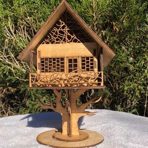 Laser Cut Wooden Tree House, Hand Made Miniature House, (1:12) Scale ...
