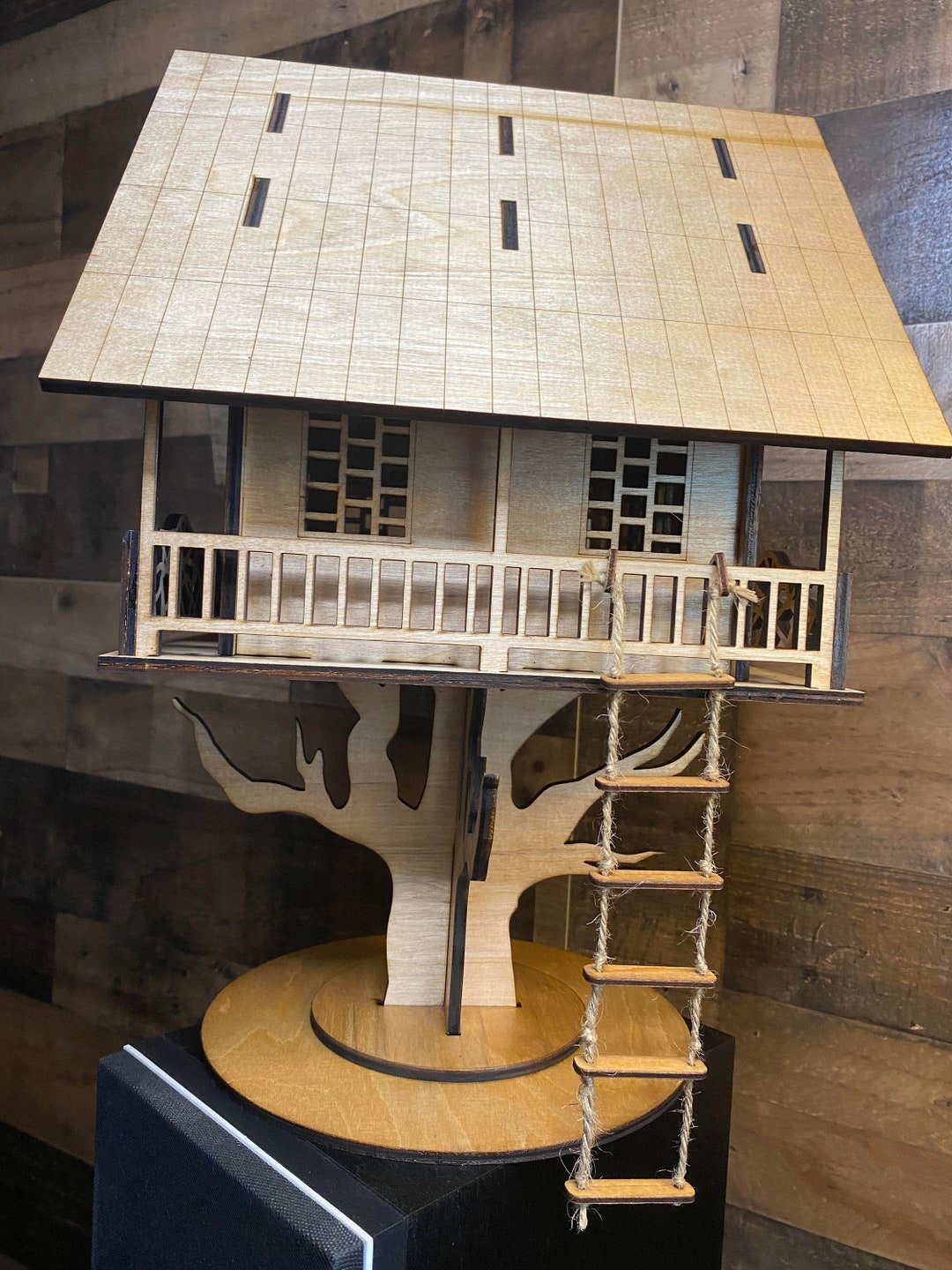 Laser Cut Wooden Tree House, Hand Made Miniature House, 1:12 Scale ...