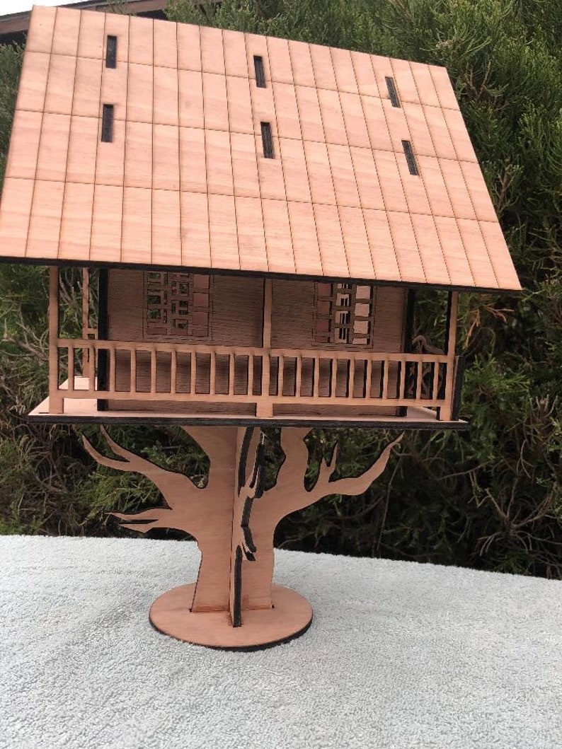 Laser Cut Wooden Tree House Hand Made Miniature House | Etsy