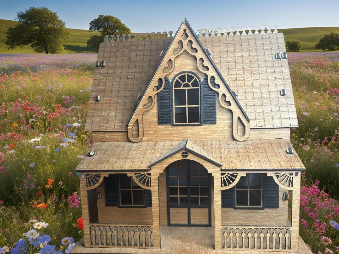 Charming Miniature Artisan Doll House Cottage in 1:24 Scale Handcrafted ...