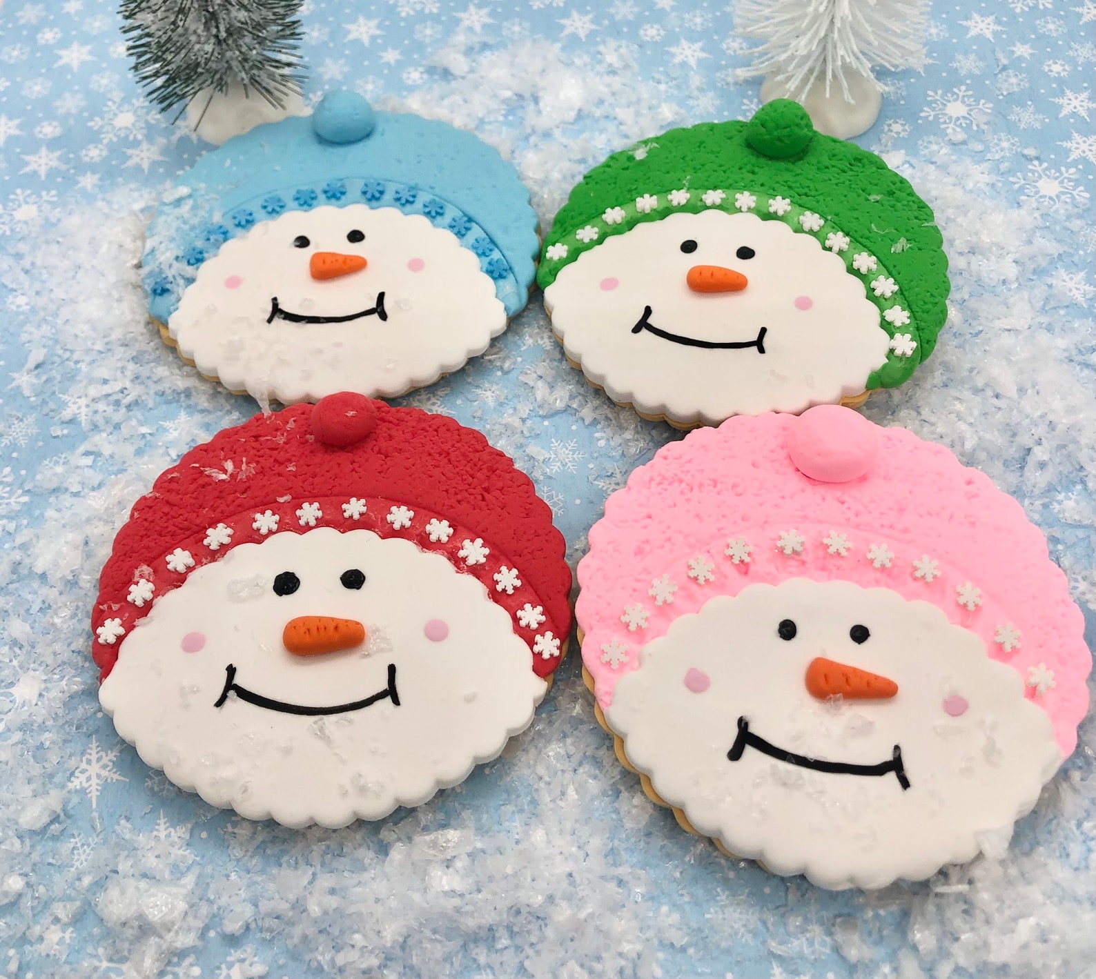 Fake Snowman Face Cookie: Christmas Tiered Tray Decor - Etsy