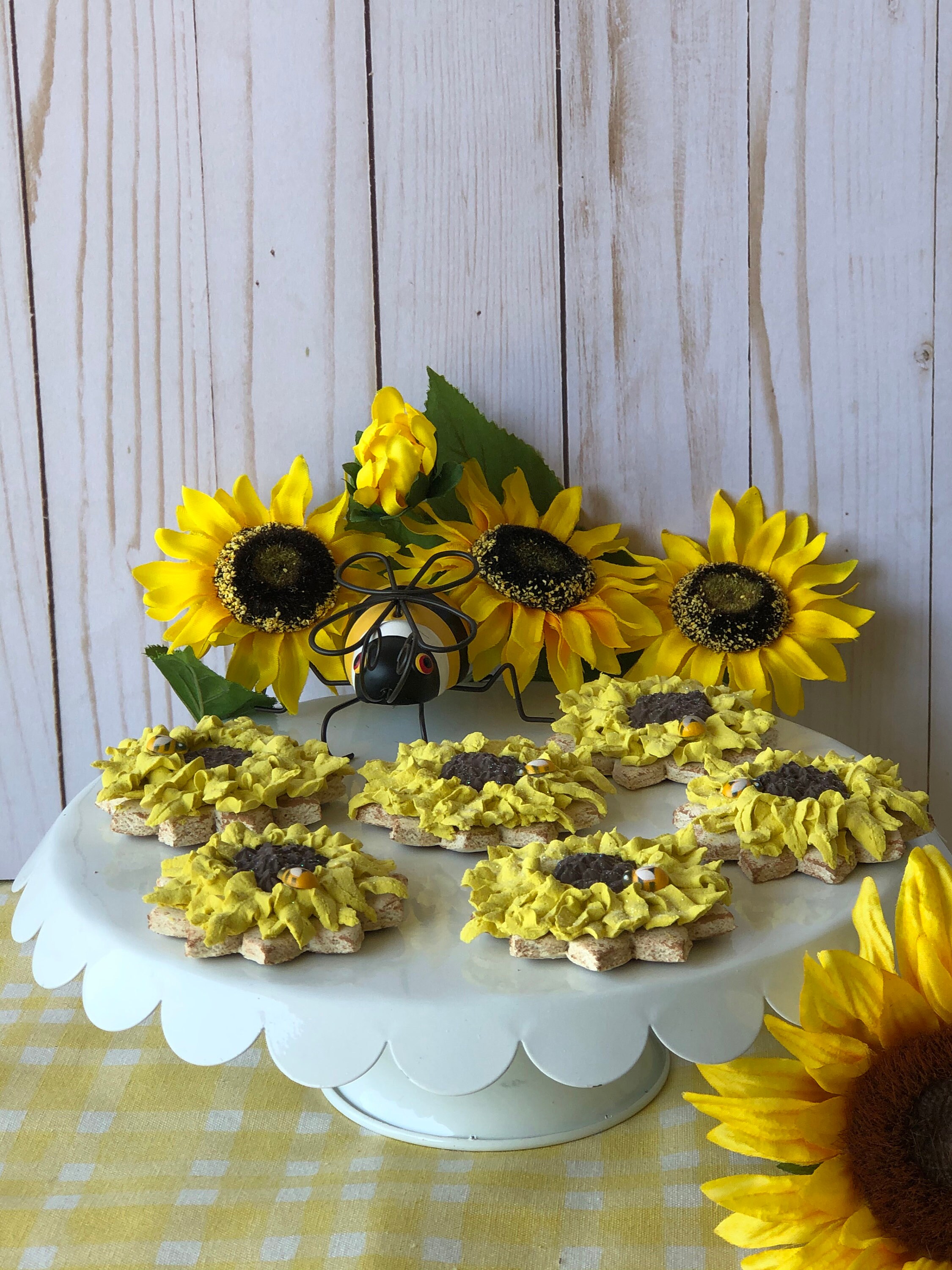 Sunflower Cookies Faux Sunflower Cookies Sunflower Decor - Etsy