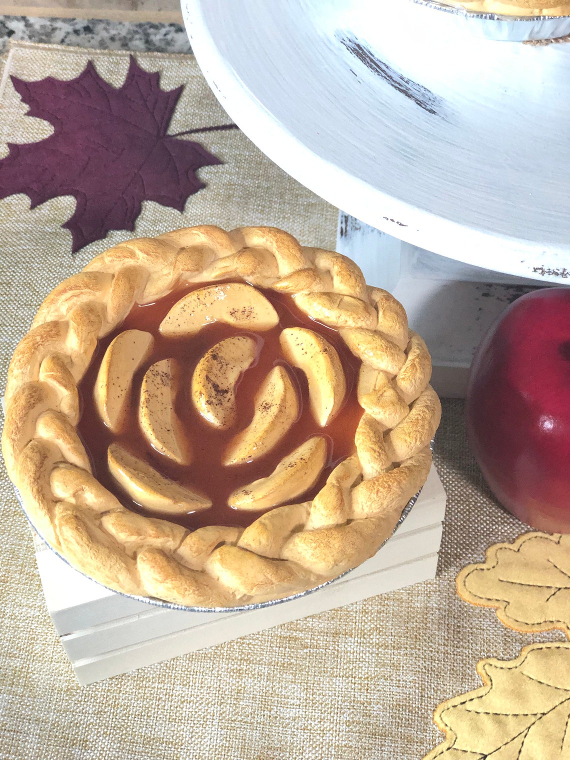 Fake 5 Apple Pie faux fruit pie fake kitchen décor | Etsy