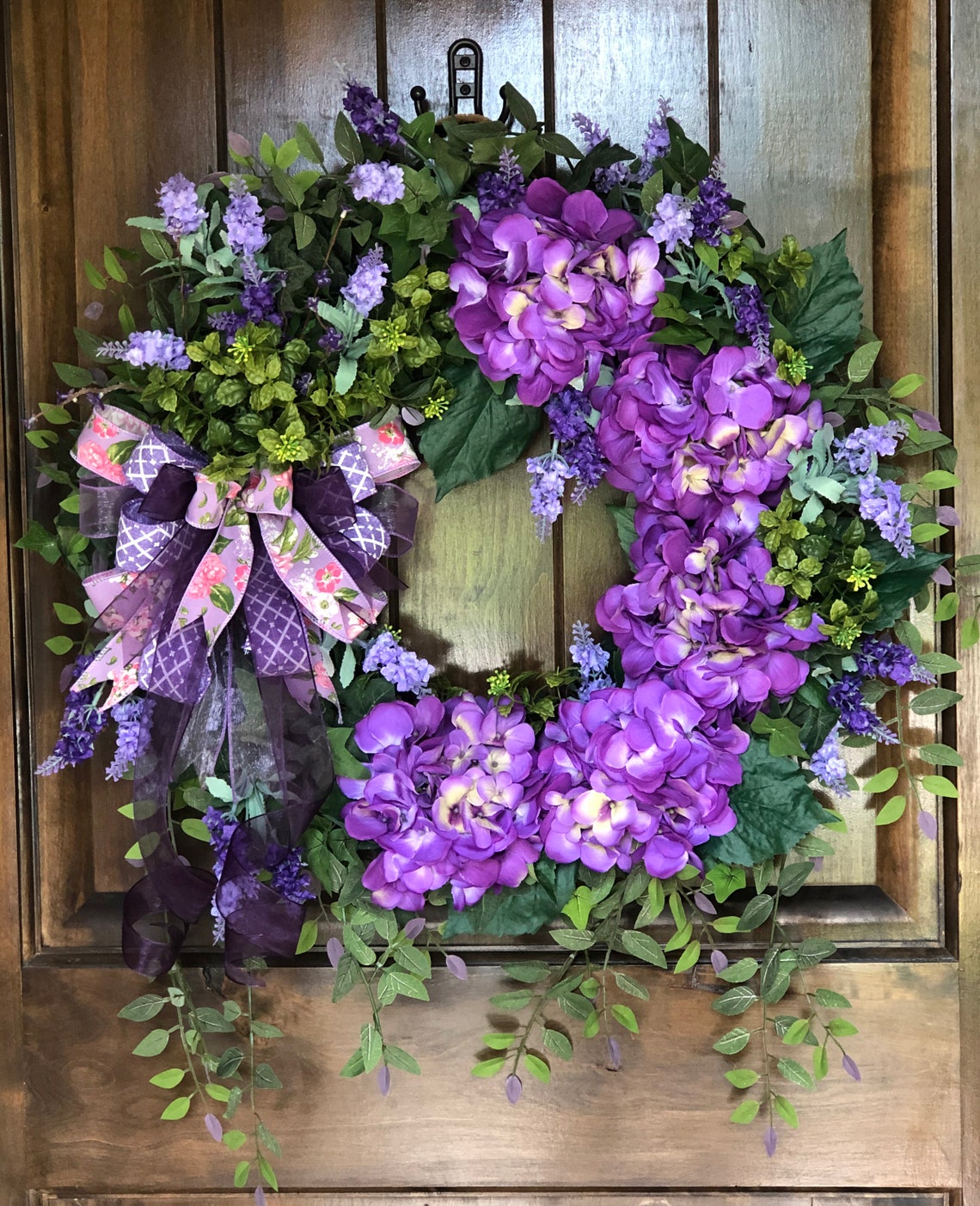 Purple Hydrangeas Wreath Spring Floral Wreath Spring Wreath - Etsy