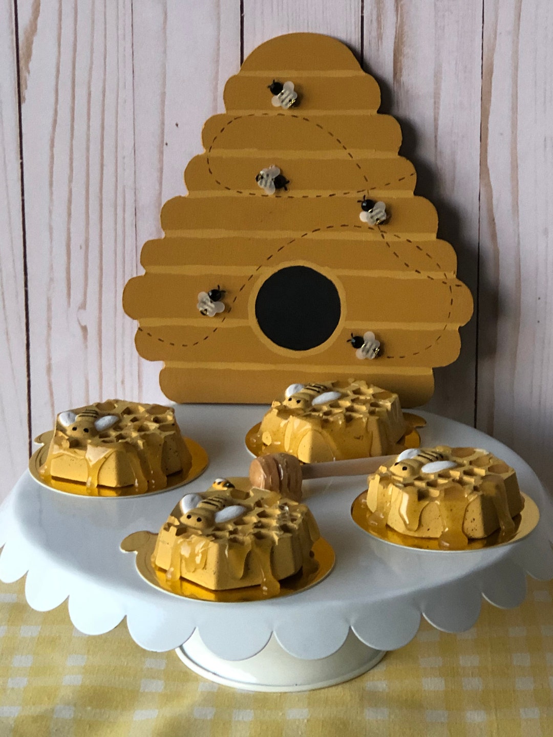 Honeycomb Bee Cakes for Home Staging Bee Décor for Kitchen Tiered Tray ...