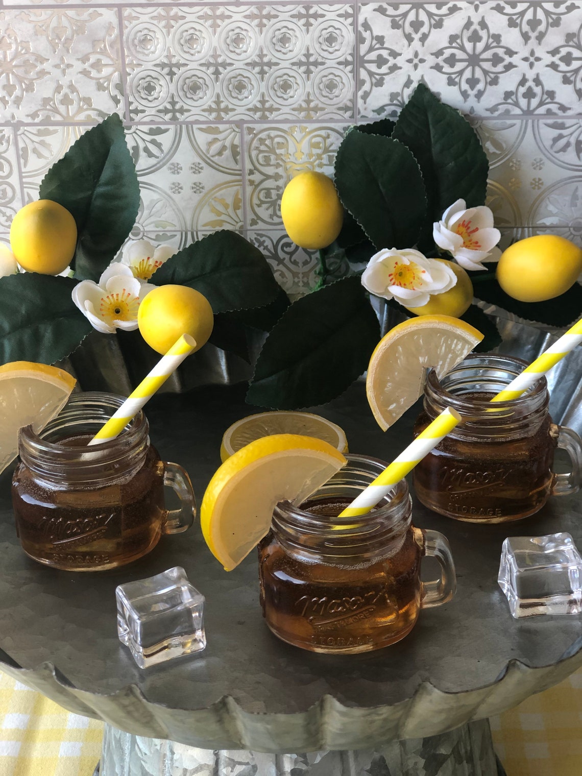 Mini Sweet Ice Tea Tiered Tray Decor Fake Iced Tea for | Etsy