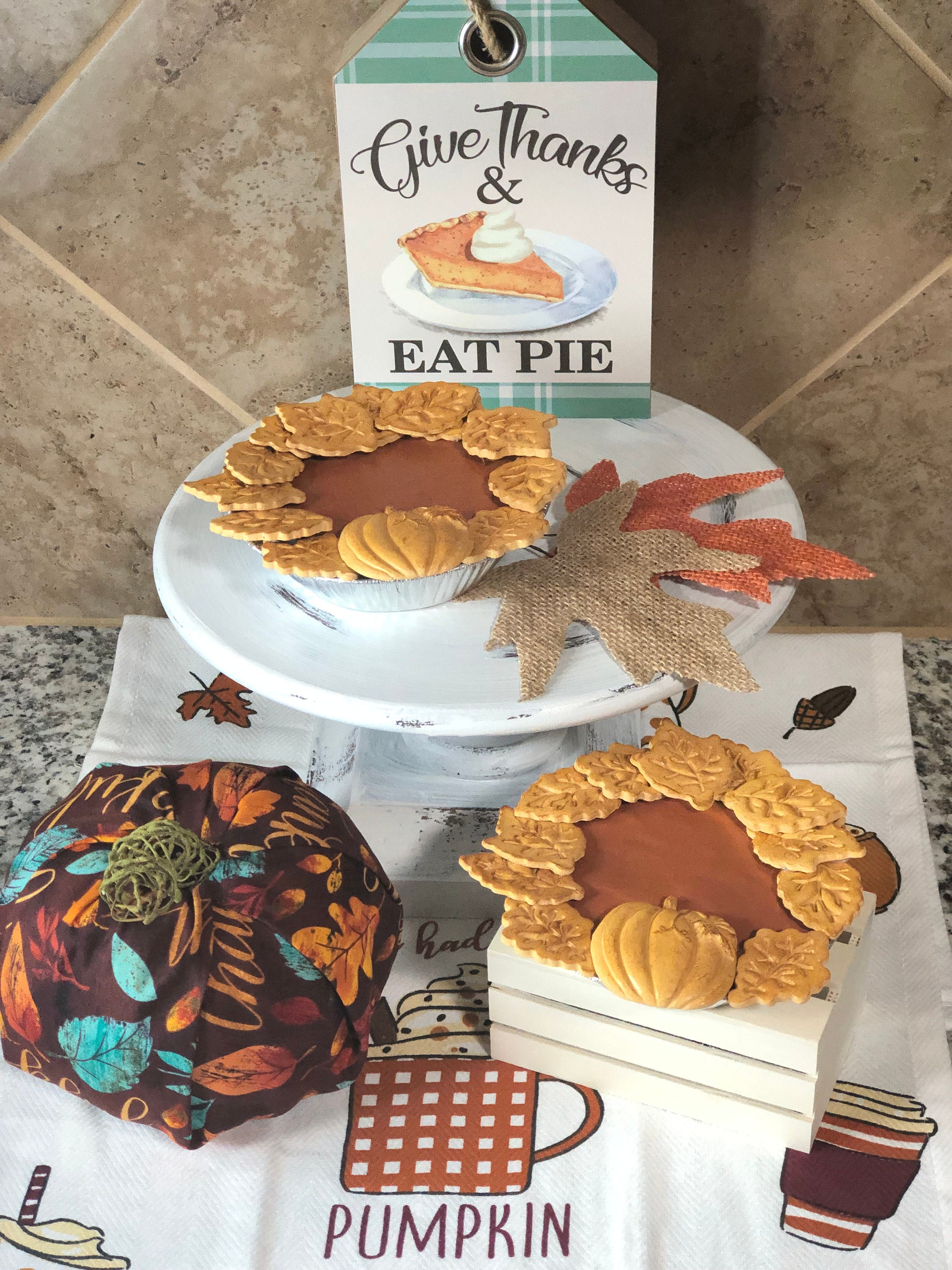 Fake Pumpkin Pie Fake Mini Pies Fall and Autumn Deserts Food Photo ...