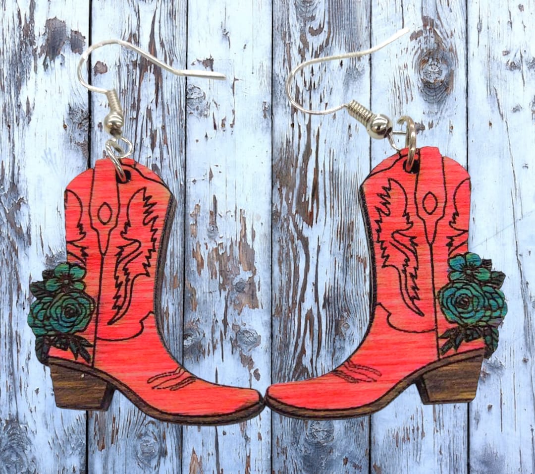 Cowboy/cowgirl Boot Earrings Digital File SVG, Ai, Dxf - Etsy