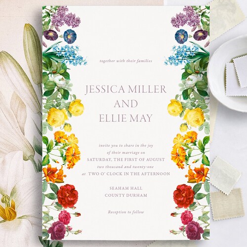 Pride Rainbow Wedding Invitation LGBTQ Wedding Invites - Etsy UK