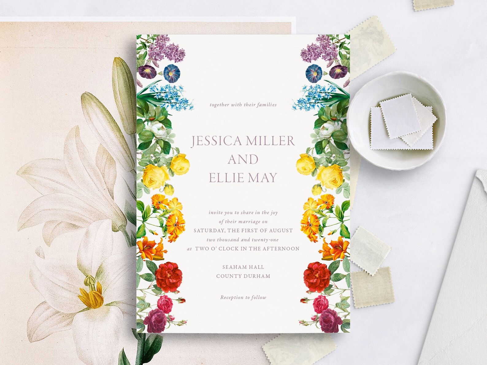 Pride Rainbow Wedding Invitation LGBTQ Wedding Invites - Etsy UK