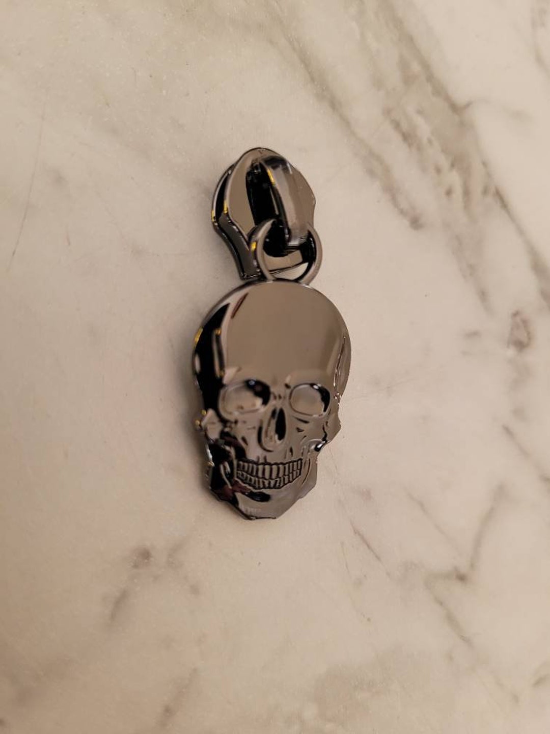 Skull Zipper Pull Gunmetal Number 5 Suits Nylon Zipper Tape Halloween ...