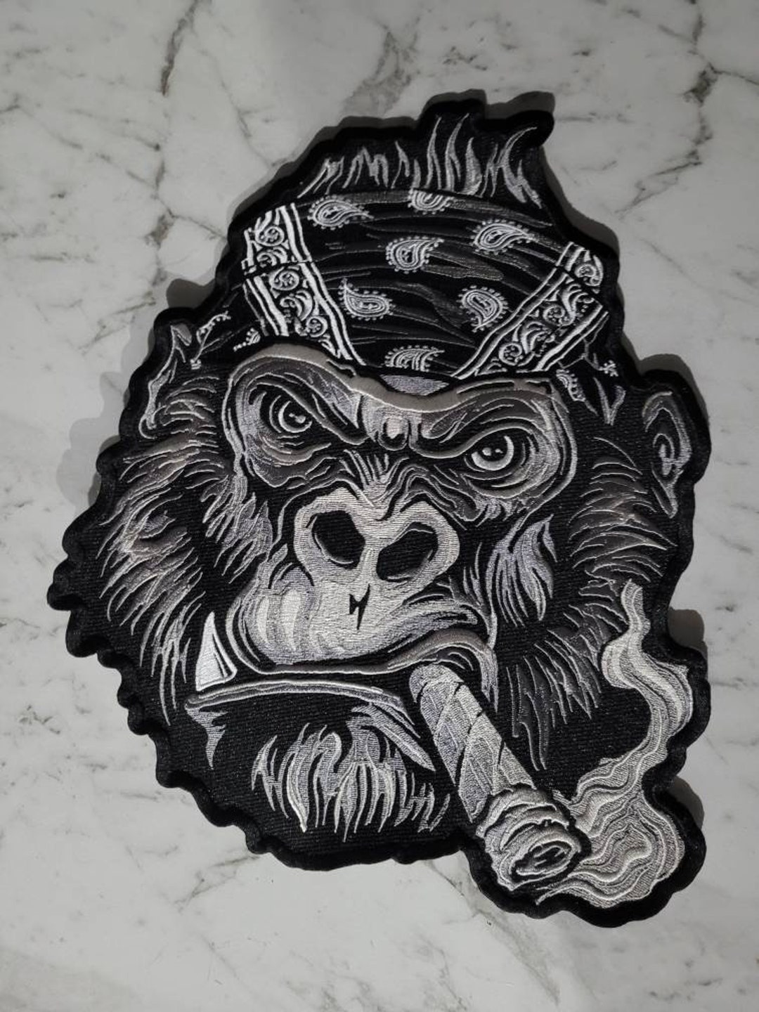 Smokin Gorilla Iron on Patch Sew on Mending Badge, Jacket, Bags, Badge ...
