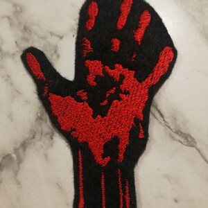 Bloody Hand Iron on Patch/ Small Patch /jacket or Bag Patch , Pencil ...