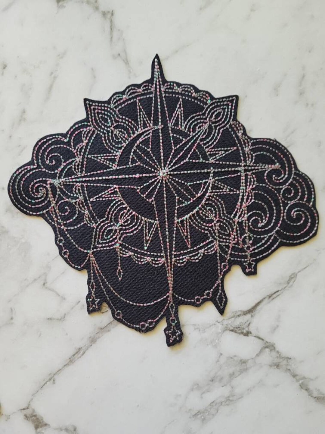 Bohemian Compass Iron on Patch/ Sew on Patch /embroidered Patch, Jacket ...