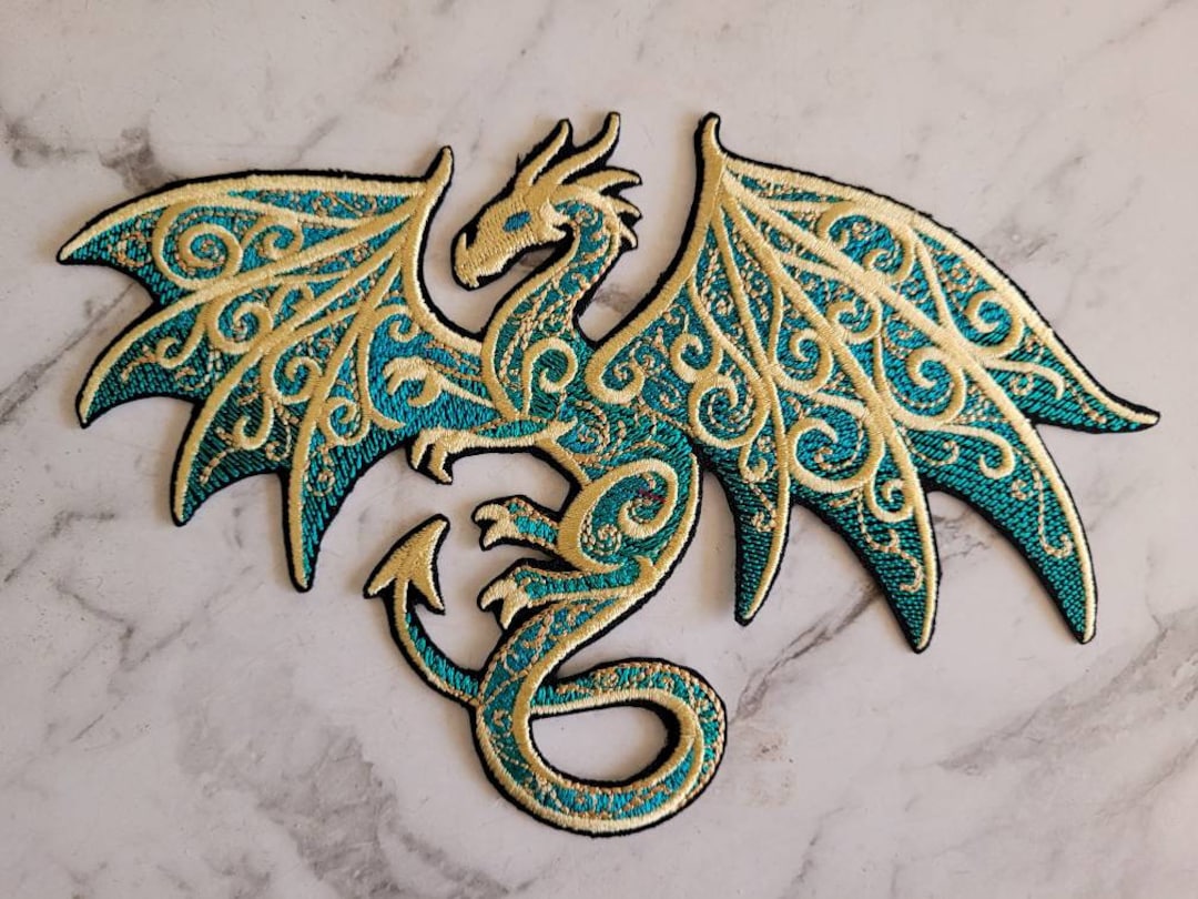 Dragon Iron on Patch, Jacket Patch, Bag, Mystical, Decorations ...