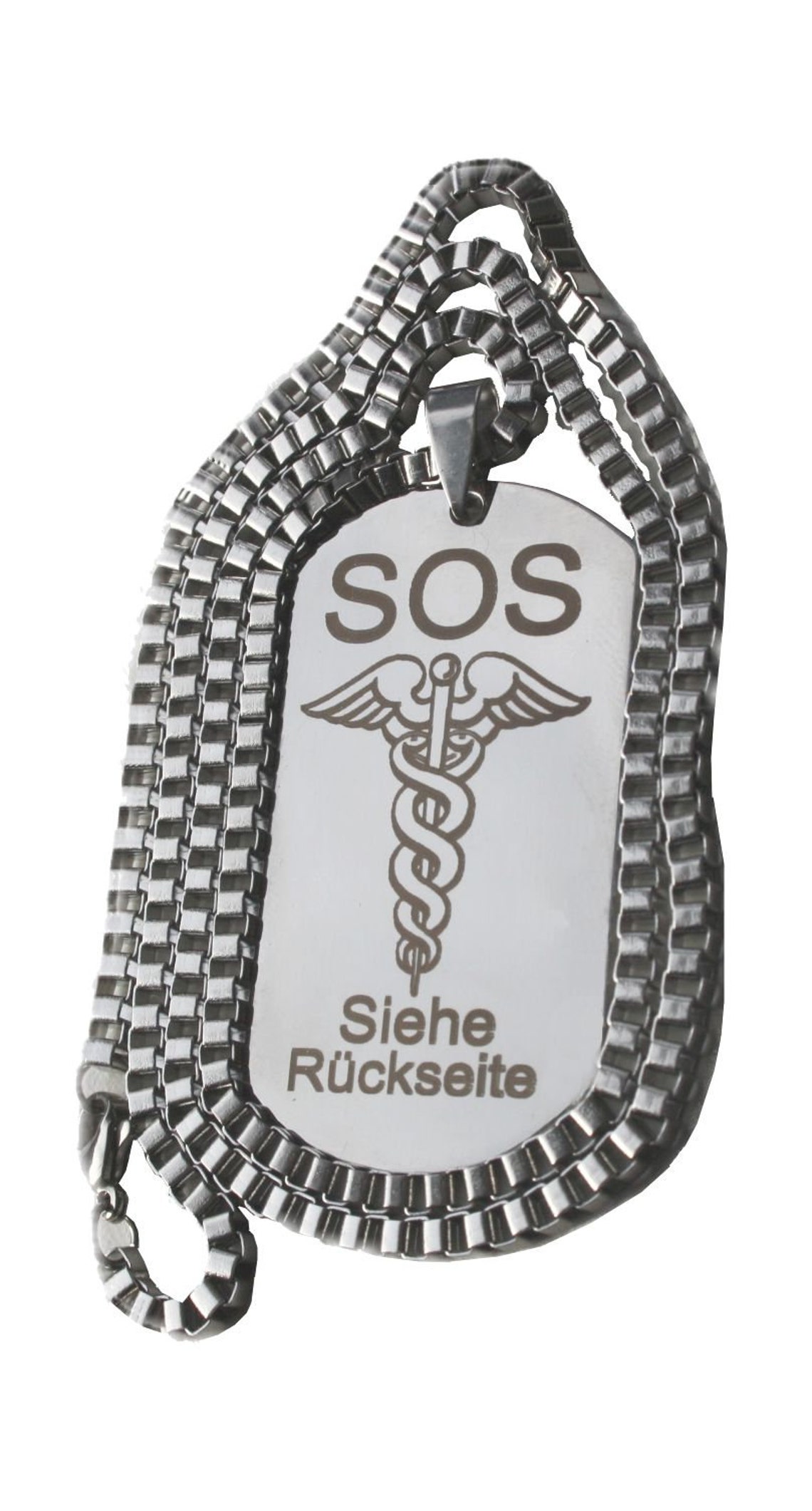 Epilepsy Stainless Steel SOS ID Emergency Pendant & Chain - Etsy