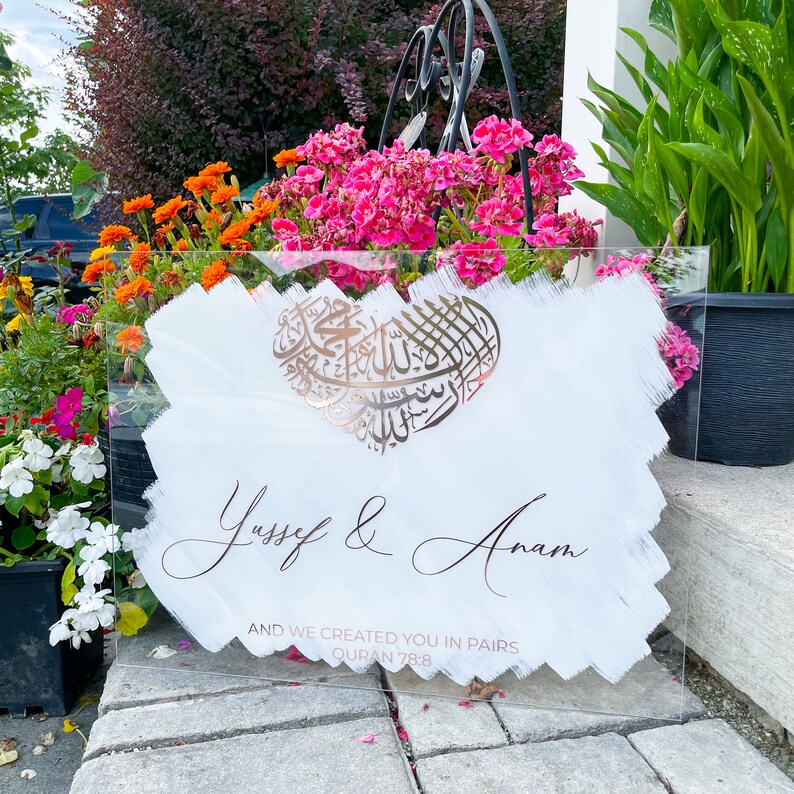 Acrylic Wedding Welcome Sign Personalized Arabic Calligraphy | Etsy