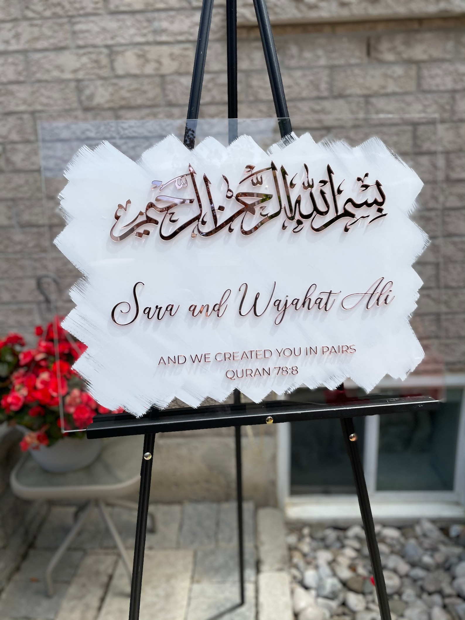 Acrylic Wedding Welcome Sign Personalized Arabic Calligraphy | Etsy