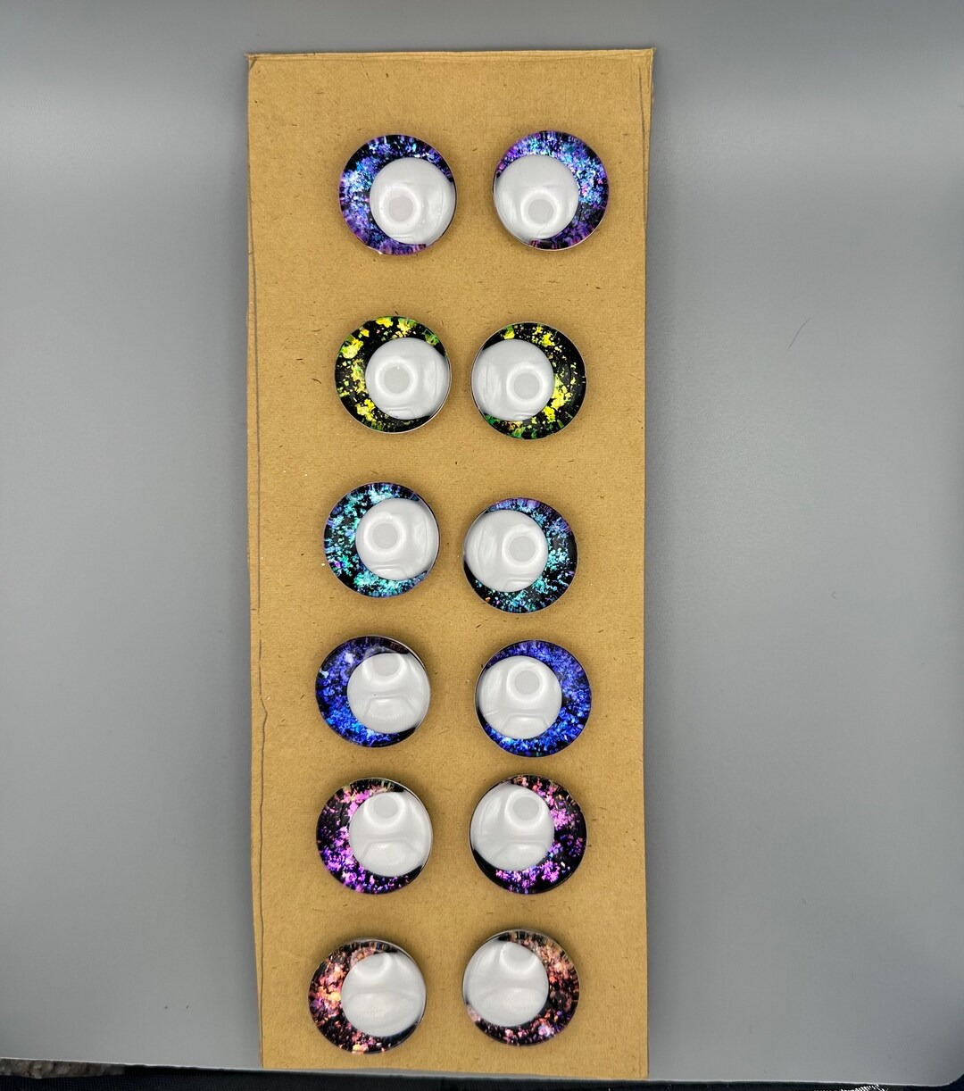 6x Handpainted Kawaii 24mm SINKER White Pupil Safety Eyes/plastic ...