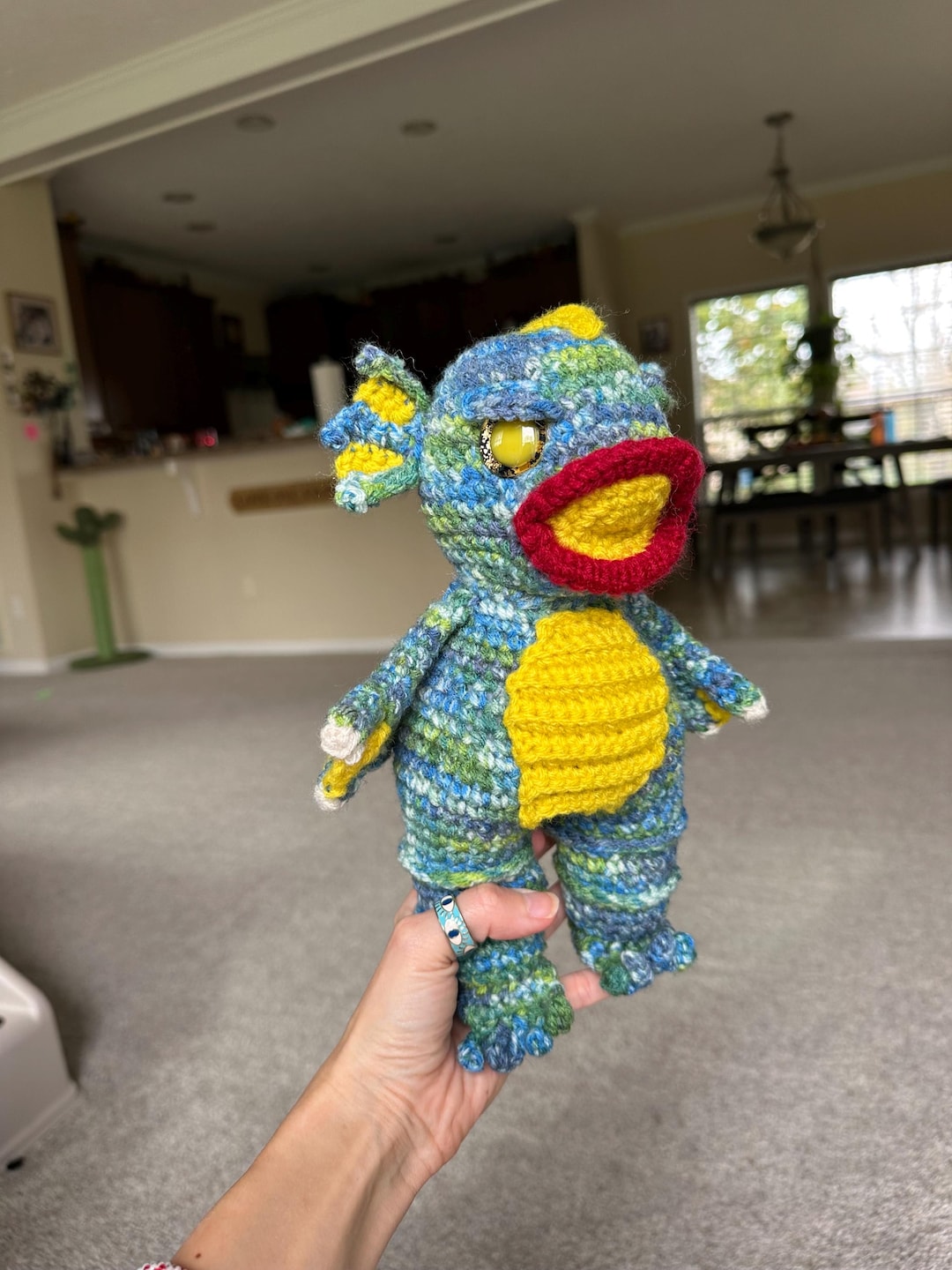 Handmade Swamp Monster Crochet Plush – Unique Creature With Hand ...