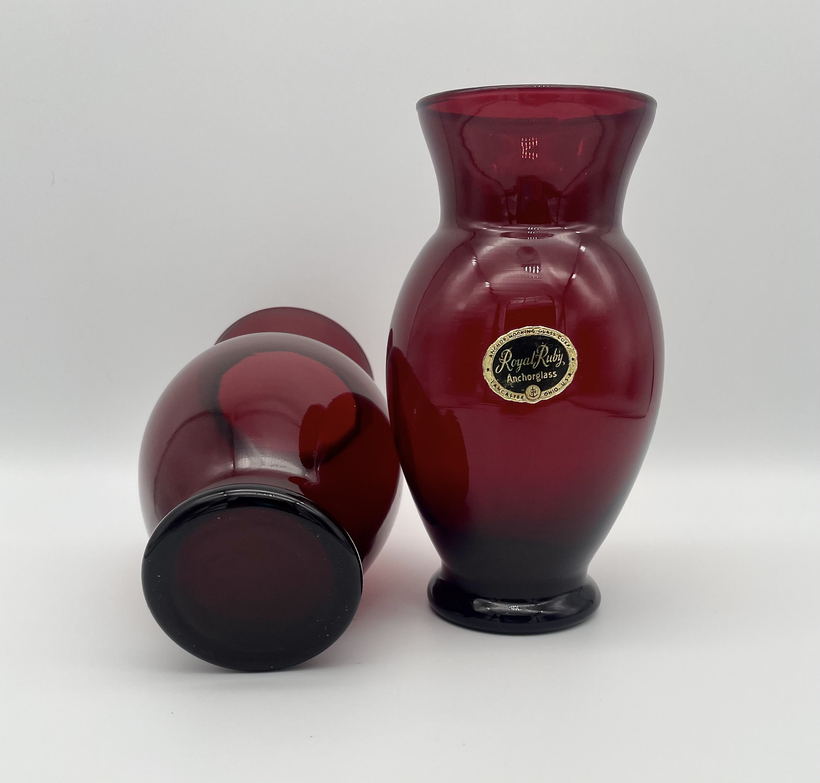 Pair of Anchor Hocking Royal Ruby Glass Coolidge Vases | Etsy
