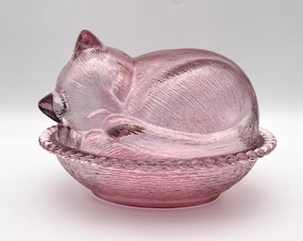 Glass Cat Candy Dish | Etsy