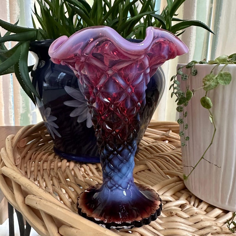 Ruffled Rim Vase - Etsy
